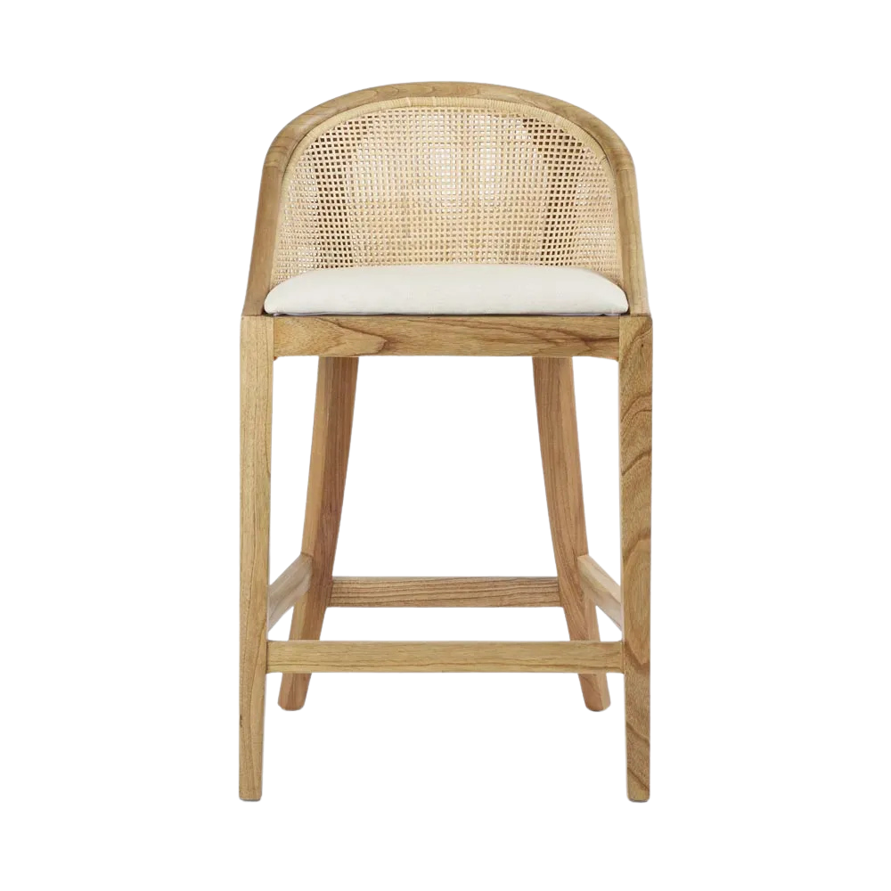 Beau Counter Stool Timber and Rattan – OneWorld Collection