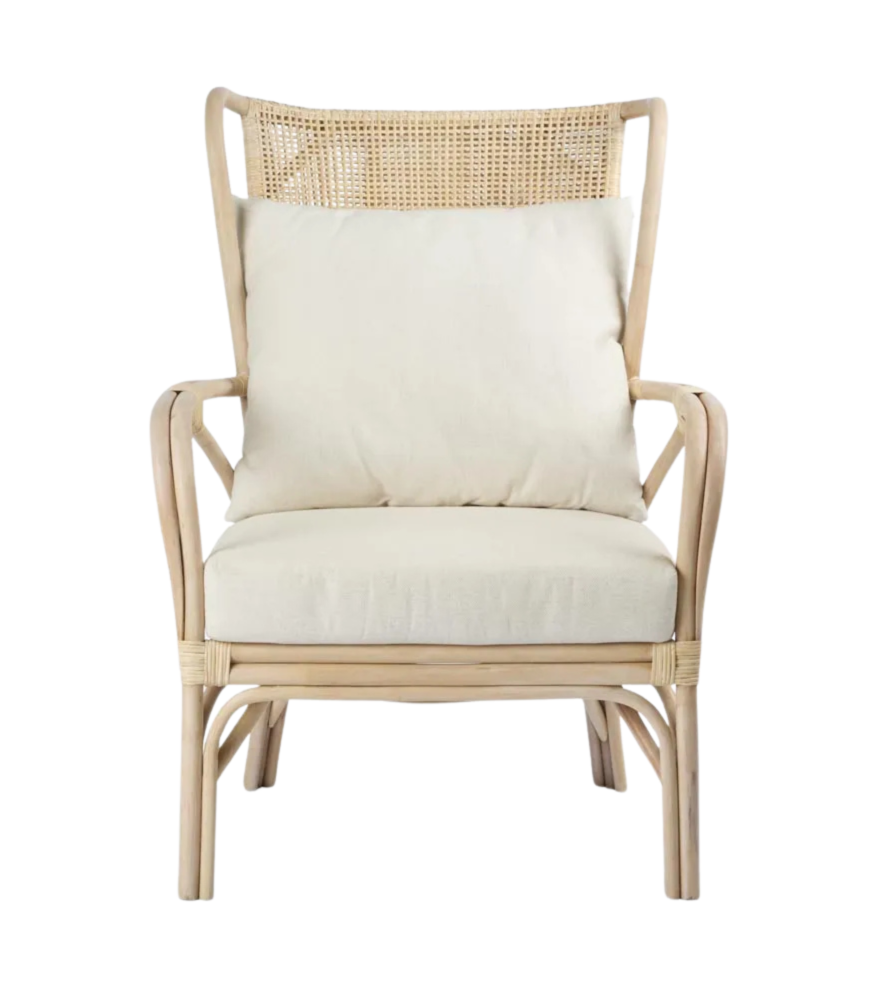 Duke Highback Chair Natural Whitewash – OneWorld Collection