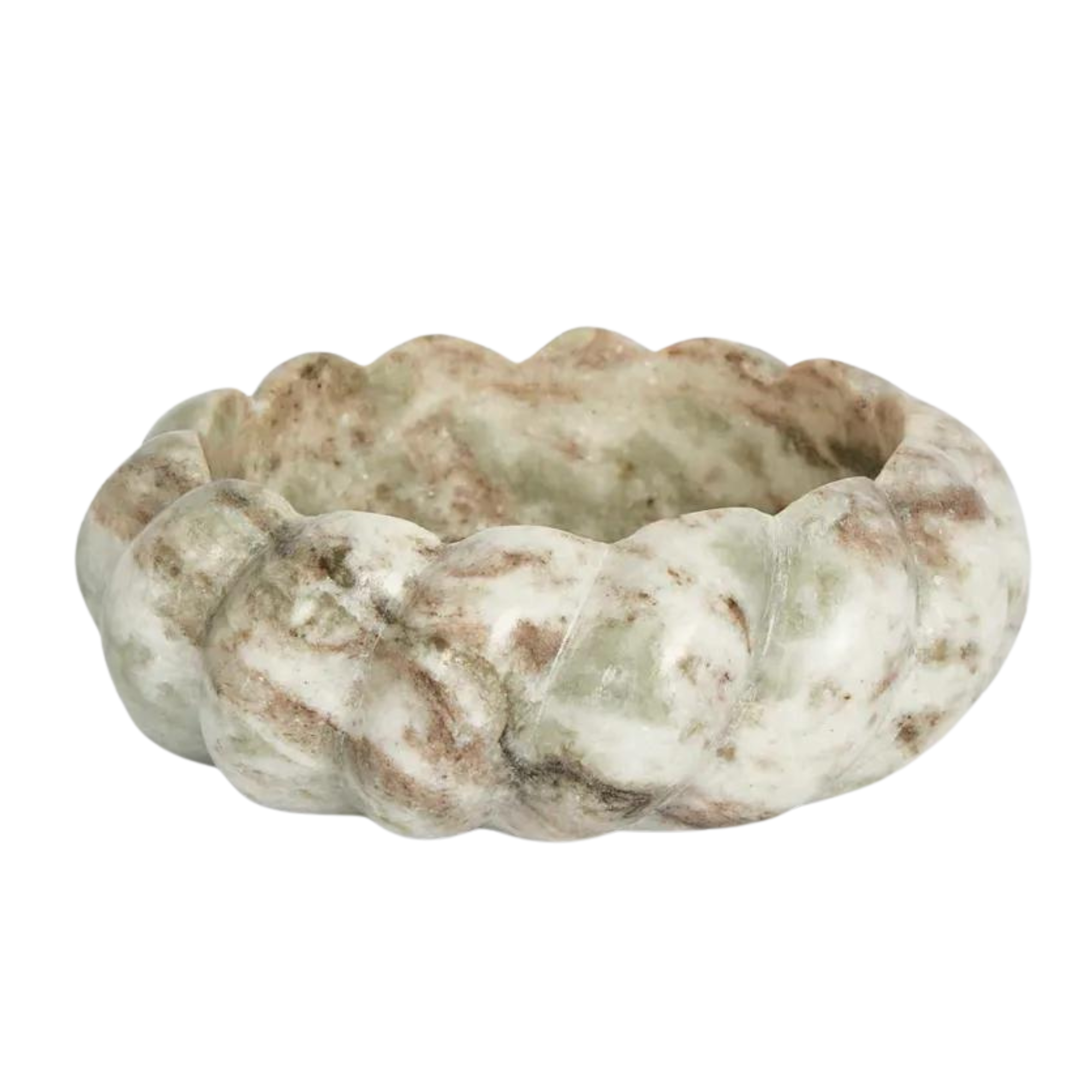 Twist Marble Bowl Beige & White Small – OneWorld Collection