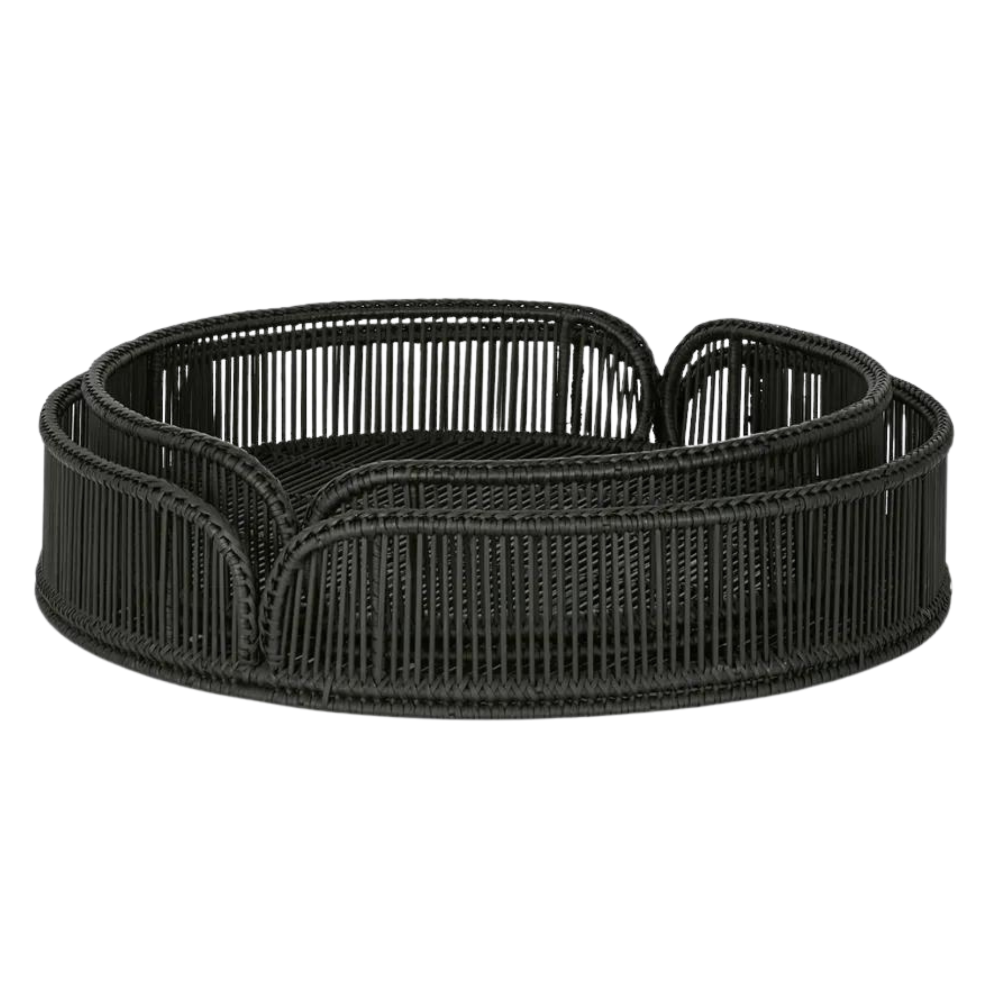 Luca Rattan Round Tray Set 2 Antique Black – OneWorld Collection