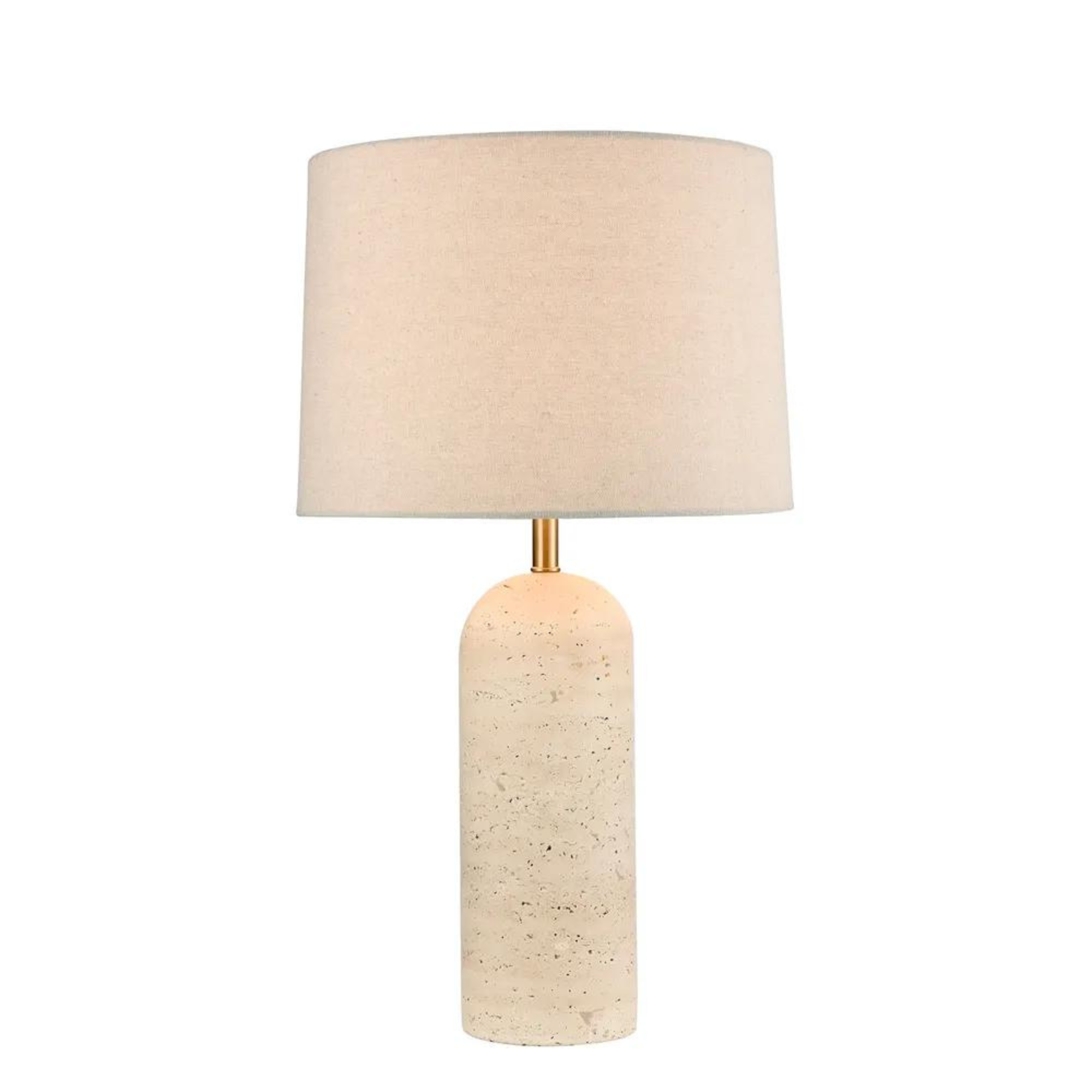 Olsen Travertine Table Lamp & Linen Shade – OneWorld Collection
