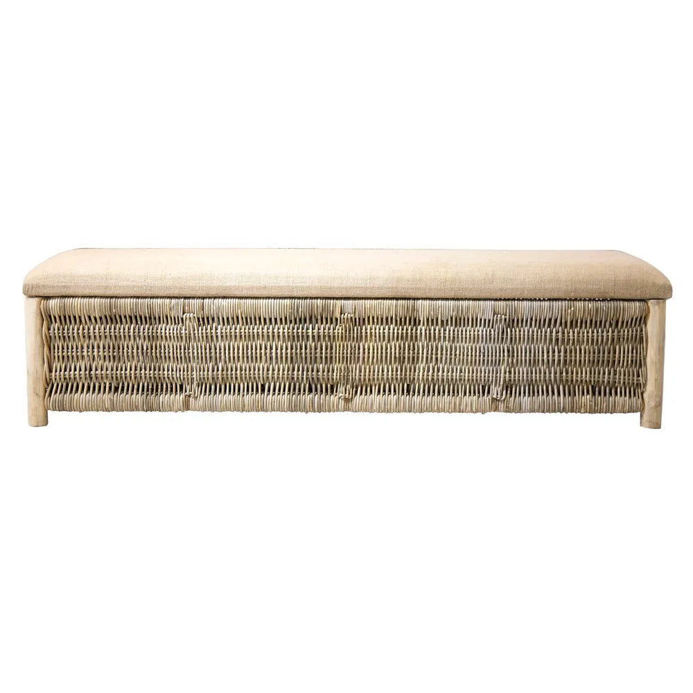 Cancun Wicker Bench Natural - Outdoor Under-Cover – OneWorld Collection