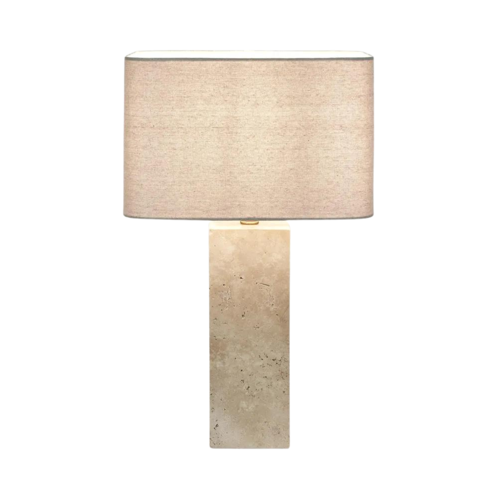 Imperial Travertine Table Lamp with Natural Linen Shade – OneWorld ...