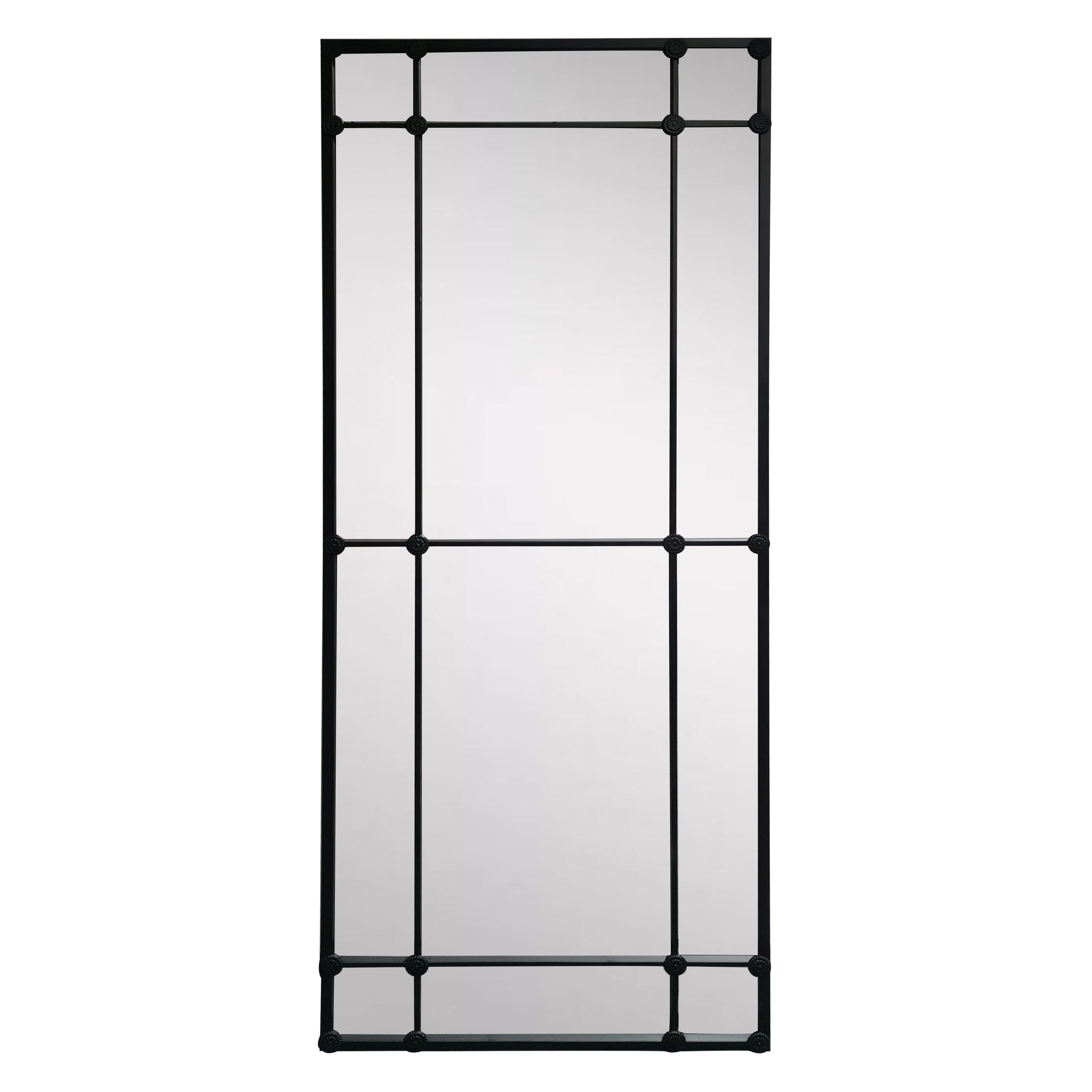 Morgan 12 Pane Rectangular Mirror Matt Black Finish – OneWorld Collection