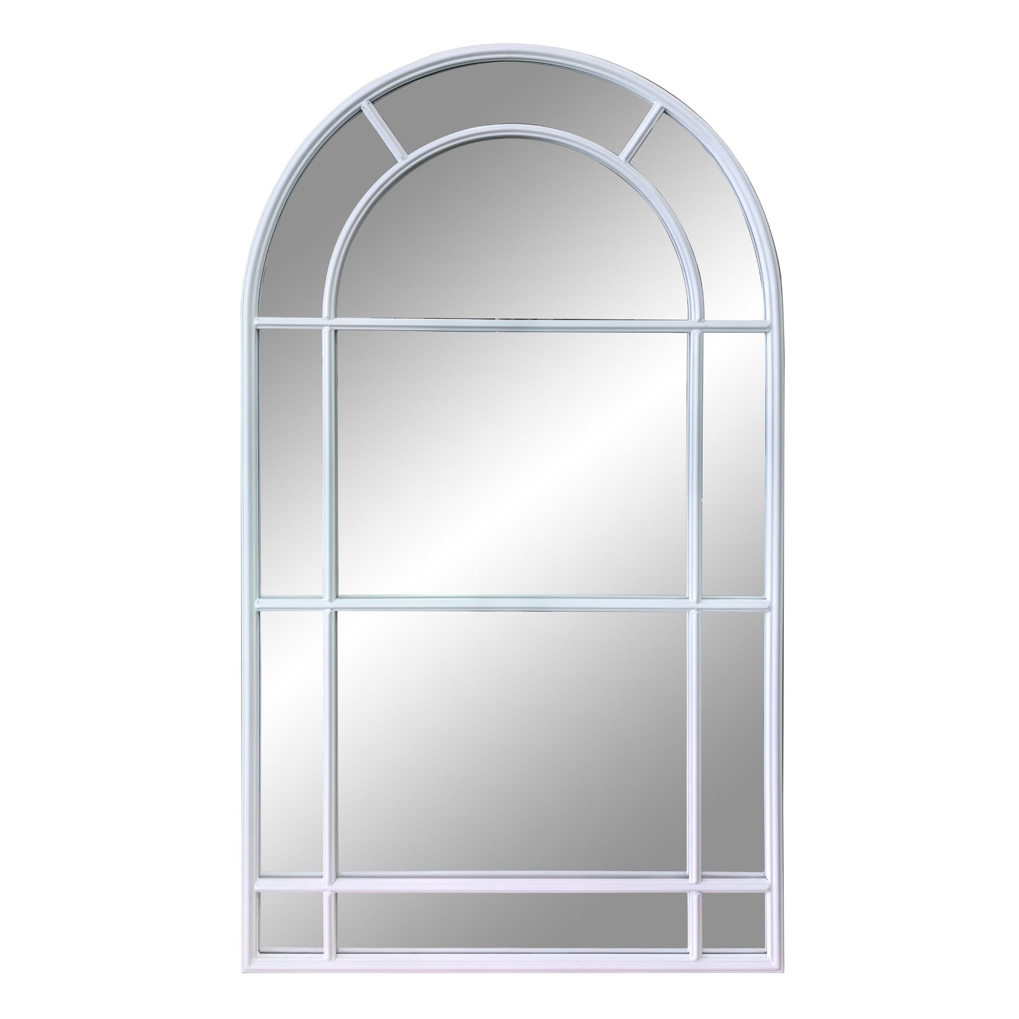Milo Medium Iron Arched Mirror White – OneWorld Collection