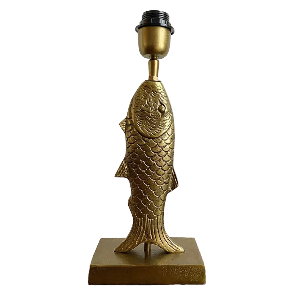 Fish Table Lamp Base only Antique Gold – OneWorld Collection