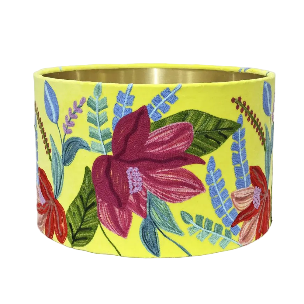 Tropical Drum Shade 40x25cm Yellow – OneWorld Collection