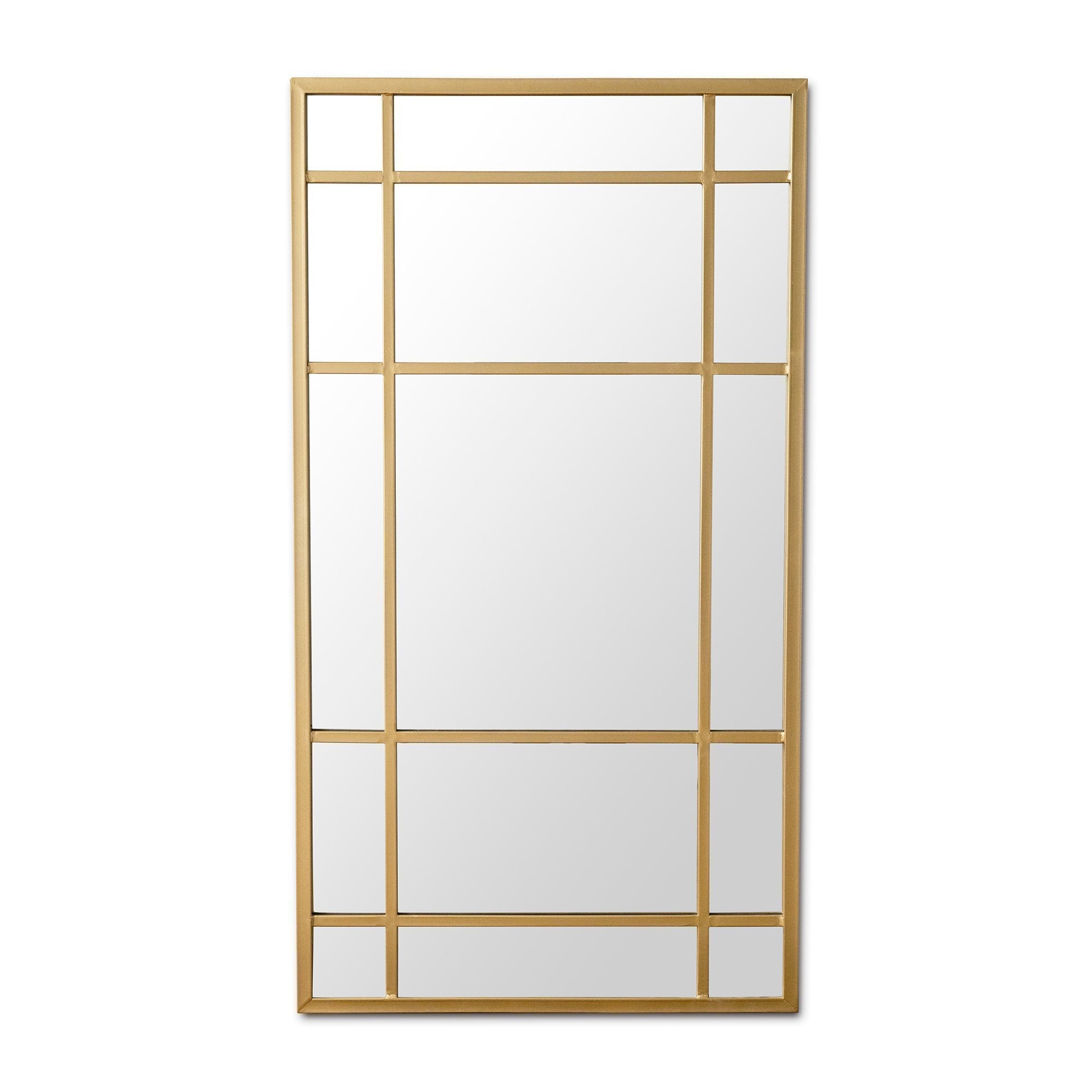 Lucia Gold Rimmed 15 Pane Mirror – OneWorld Collection